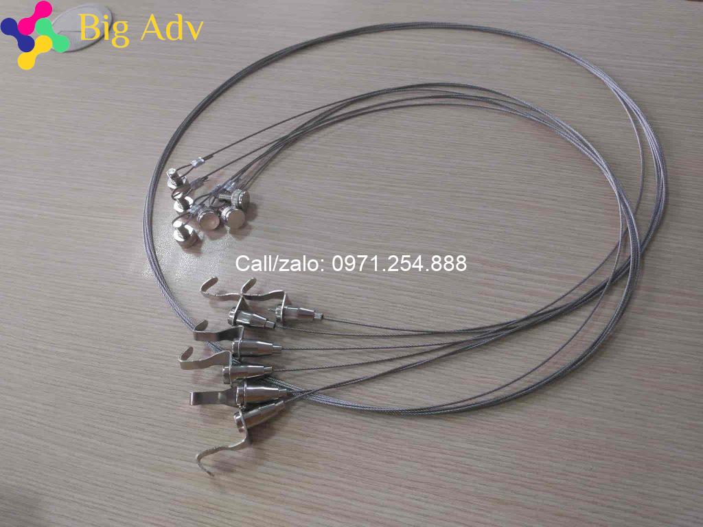 Dây cáp treo biển quảng cáo thả trần, treo tranh thông minh hàng sẵn